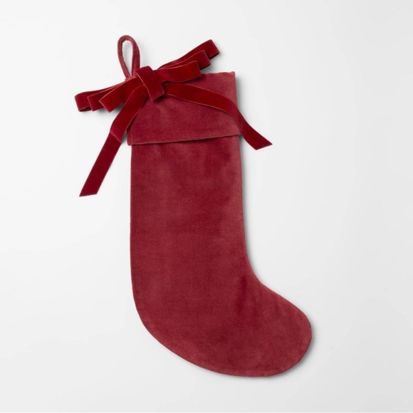 Studio McGee | Holiday | Red Velvet Bow Christmas Stocking Threshold ...
